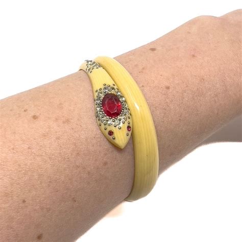 1920s Art Deco Celluloid Ruby Rhinestone And Metal S Gem