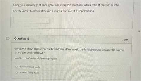 Solved Using Your Knowledge Of Endergonic And Exergonic