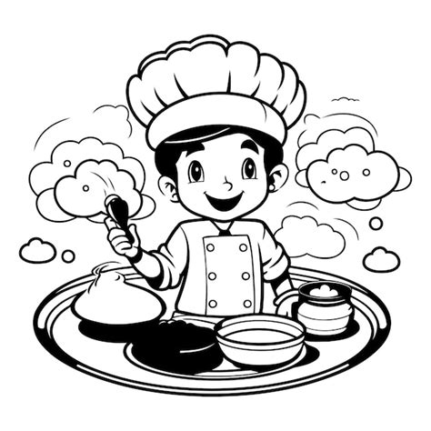 Premium Vector Black And White Cartoon Illustration Of Cute Little