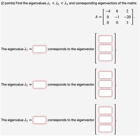 Solved 2 Points Find The Eigenvalues 11