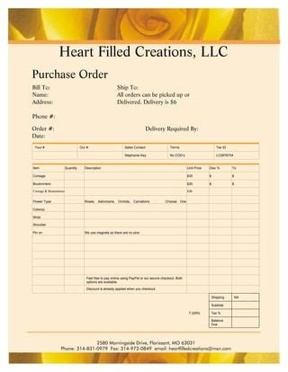 Purchase Order Form Prom 2010 PDF