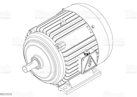 전기 모터 3d 일러스트 흑백 전기 모터에 대한 스톡 벡터 아트 및 기타 이미지 전기 모터 흑백 전기 연료 및 전력 생산 Istock