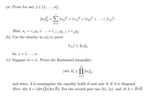 solved 4 suppose a a1 an] e fmxn has a reduced qr