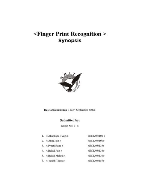 Detailed Design Specification Template Pdf Biometrics Fingerprint