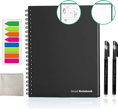 Guyucom Reusable Smart Notebook Digital Notebook A4 Lined Dotted With