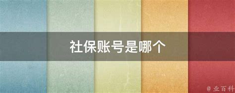 社保账号是哪个 业百科