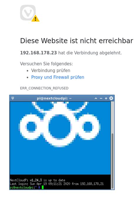 No Access To The Web Gui Since Last Update To NextCloudPi V 1 24 3 Appliances Docker