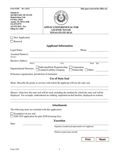Form 3301 Fill Out Sign Online And Download Fillable Pdf Texas