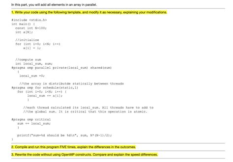 Solved In This Part You Will Add All Elements In An Array