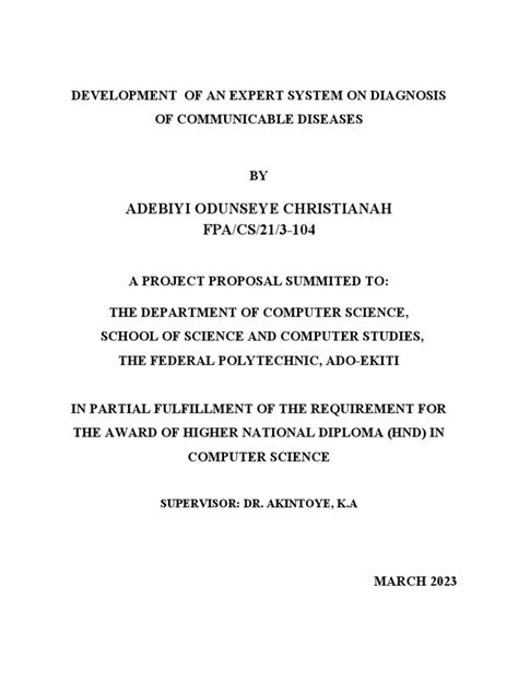 Design And Implementation Of An Expert System On Diagnosis Of