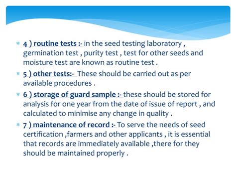 Seed Sampling And Testing Pptx Agriculture Industries
