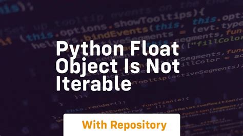 Python Float Object Is Not Iterable Youtube