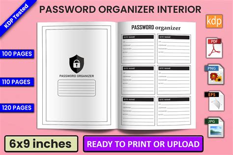 Password Organizer Log Book Graphic By Trendy Laser Cut · Creative Fabrica