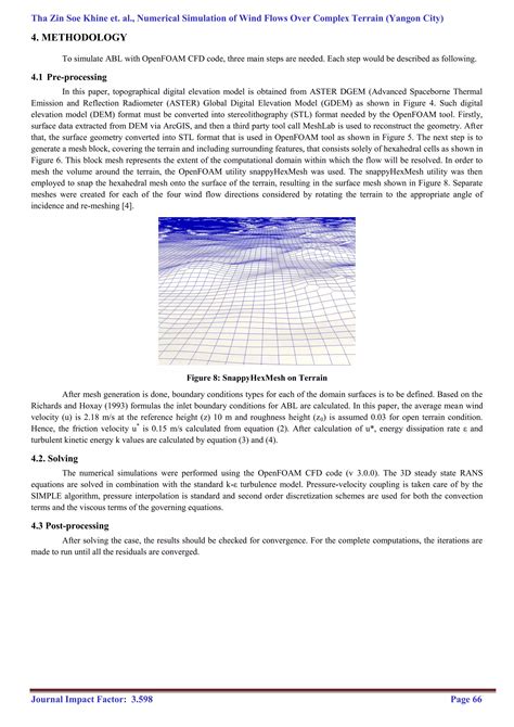 Numerical Simulation Of Wind Flow Over Complex Terrain Yangon City Pdf