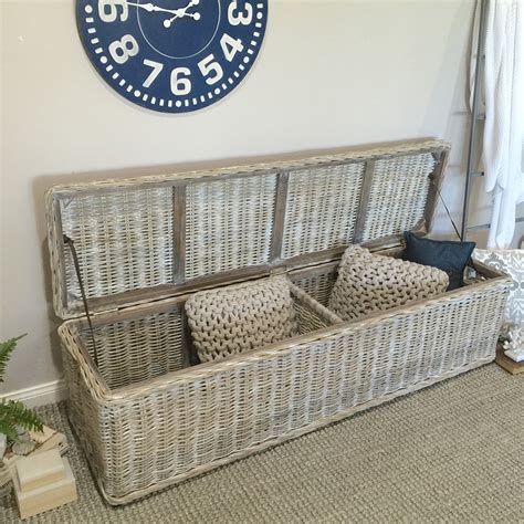 Rattan Trunk Whitewash Large Humble Home