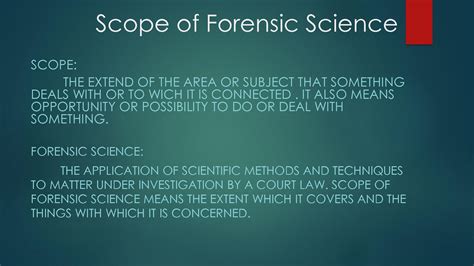 SOLUTION Scope Of Forensic Science Complete Pdf Studypool