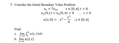 Solved Consider The Initial Boundary Value