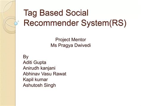 Social Recommender System Ppt