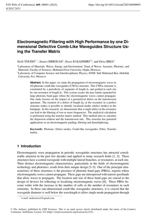 Pdf Electromagnetic Filtering With High Performance By One