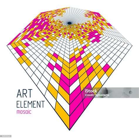 밝고 아름 다운 벡터 3d 모자이크 타일 그림 제목 및 텍스트 복사 공간 레이아웃 템플릿으로 예술적 추상 배경 안내 책자 잡지 광고 배너 포스터에 대 한 사용 가능 0명에