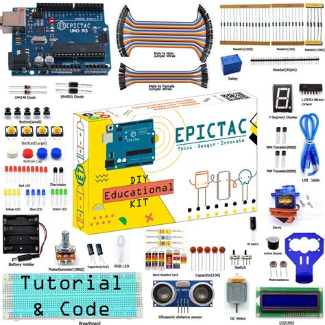 beginners basic starter kit for arduino uno r3 with ultrasonic sensor lcd1602 sg90 relay