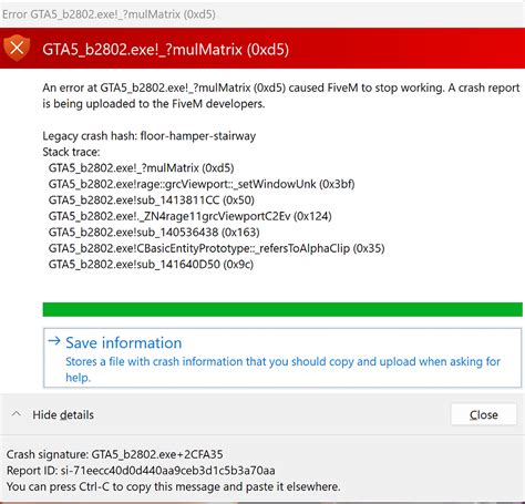 Fivem Gta5 B2802 Exe Mulmatrix 0xd5 Error Fivem Client Support Cfx Re Community