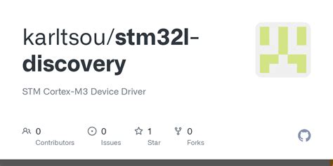 GitHub Karltsou Stm32l Discovery STM Cortex M3 Device Driver