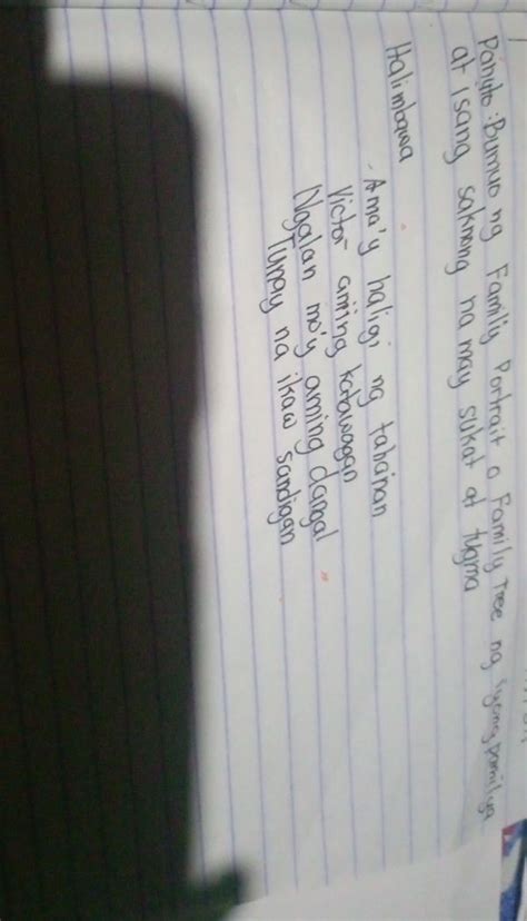 Panuto Bumuo Ng Family Portrait O Family StudyX