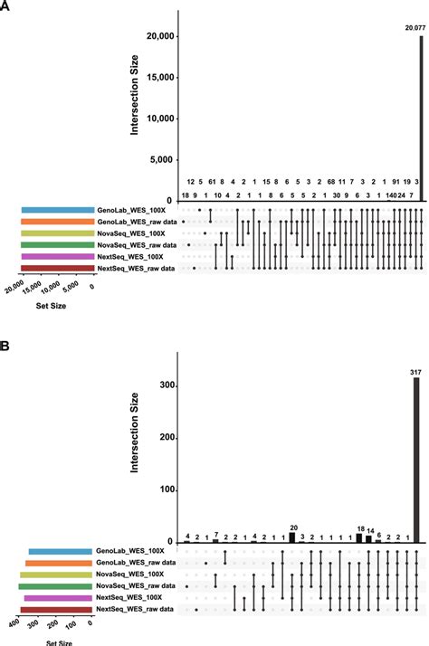 Upset Diagram Of Variant Calling Results Of All Combinations In Wes