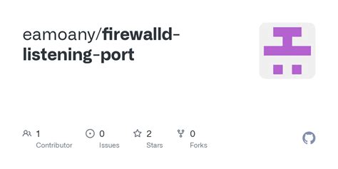 GitHub Eamoany Firewalld Listening Port