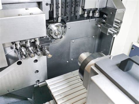 6 Axis Dual Spindle Swiss Cnc Lathe Processing Slender Shafts