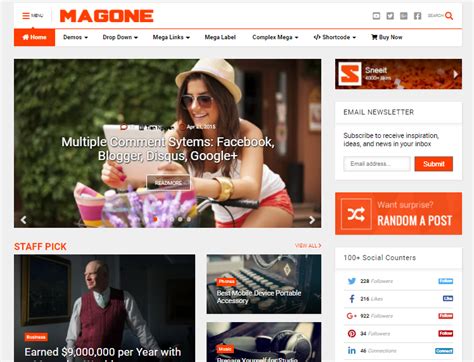 Magone Responsive News And Magazine Blogger Template Miusm Tech