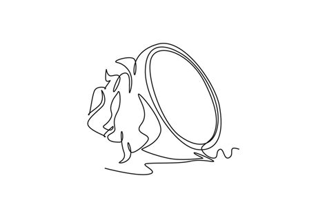 Continuous One Line Drawing Of Half Sliced Healthy Organic Dragon Fruit For Orchard Logo