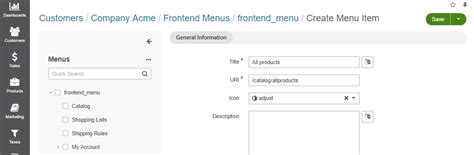 Add All Products Page To Storefront Menus Per Customer Orocommerce Orocrm And Oroplatform