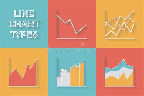Chart Types Flat Line Icons Linear Graph Column Pie Donut Diagram