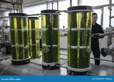 Tubular Algae Bioreactors Fixing Co2 To Produce Biofuel Stock Illustration Illustration Of