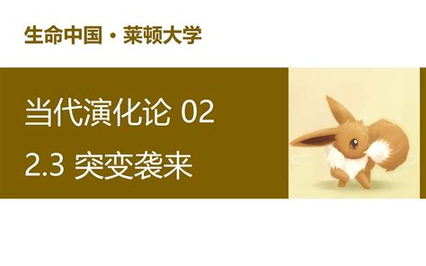 【演化生物学】当代演化论 2 3 突变袭来 哔哩哔哩