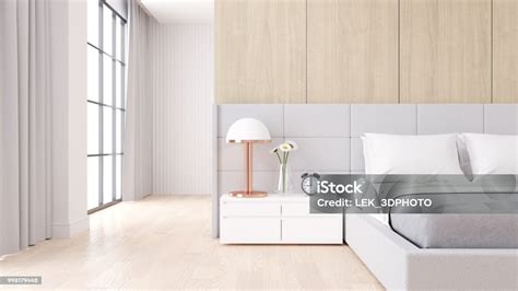 현대 미니 멀 스타일 아늑한 화이트 룸 그리고 간단한 편의 천연 나무 3d 렌더링에 흰 침대와 침실 인테리어 Dssign 0명에 대한 스톡 사진 및 기타 이미지 Istock