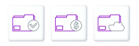 라인 클라우드 스토리지 텍스트 문서 폴더 문서 및 확인 표시 및 재무 아이콘을 설정합니다 벡터 0명에 대한 스톡 벡터 아트 및 기타 이미지 Istock