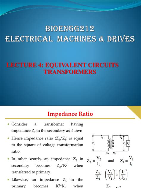 Lecture 4 Equivalent Circuits Transformers Pdf Transformer Electrical Impedance