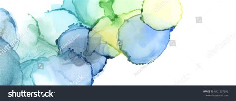 Abstract Bubble Blot Watercolor Blue Color Stock Illustration