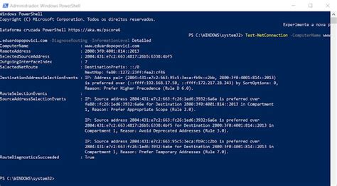 Testando Conectividade Com Powershell Através Do Test Netconnection