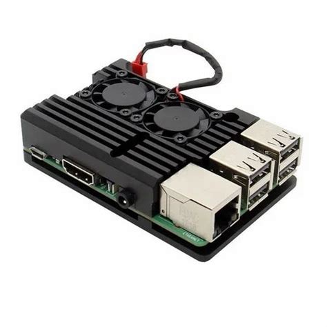 Raspberry Pi Aluminum Case With Dual Cooling Fan At Piece Hyderabad ID