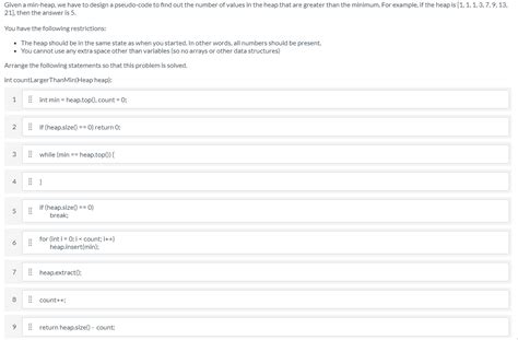 Solved Given A Min Heap We Have To Design A Pseudo Code To Chegg