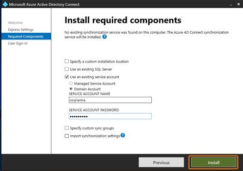 aws 관리형 microsoft ad를에 연결 microsoft entra connect sync aws directory