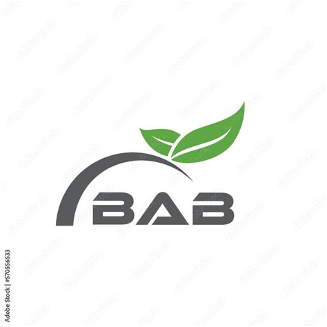 Bab Letter Nature Logo Design On White Background Bab Creative Initials Letter Leaf Logo