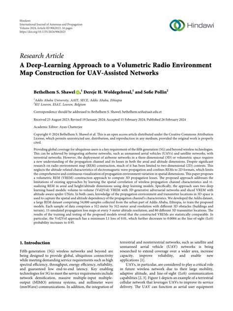 Pdf A Deep Learning Approach To A Volumetric Radio Environment Map Construction For Uav