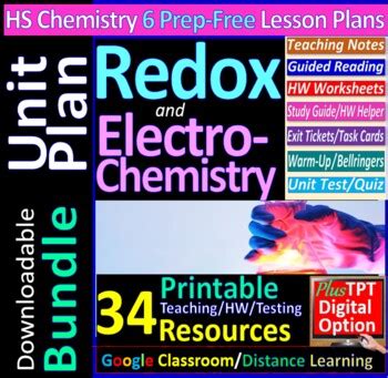 Unit Plan Redox Electrochemistry Lesson Bundle Editable Distance Learning