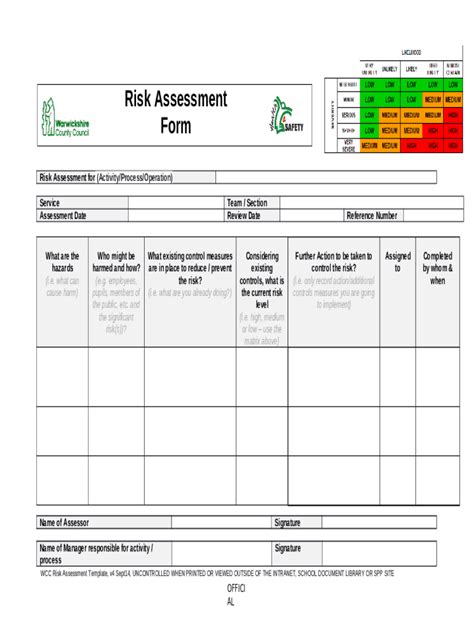 Risk Assessment And Action Plan Doc Template Pdffiller