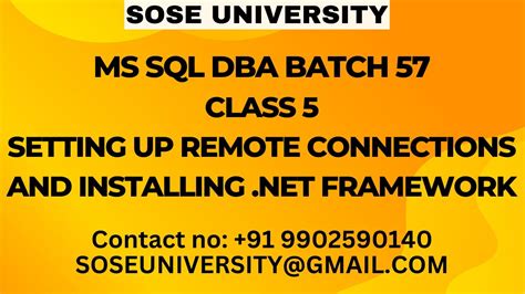 Batch 57 Ms Sql Dba Class 5 Setting Up Rdp And Installing Net Framework Contact 91